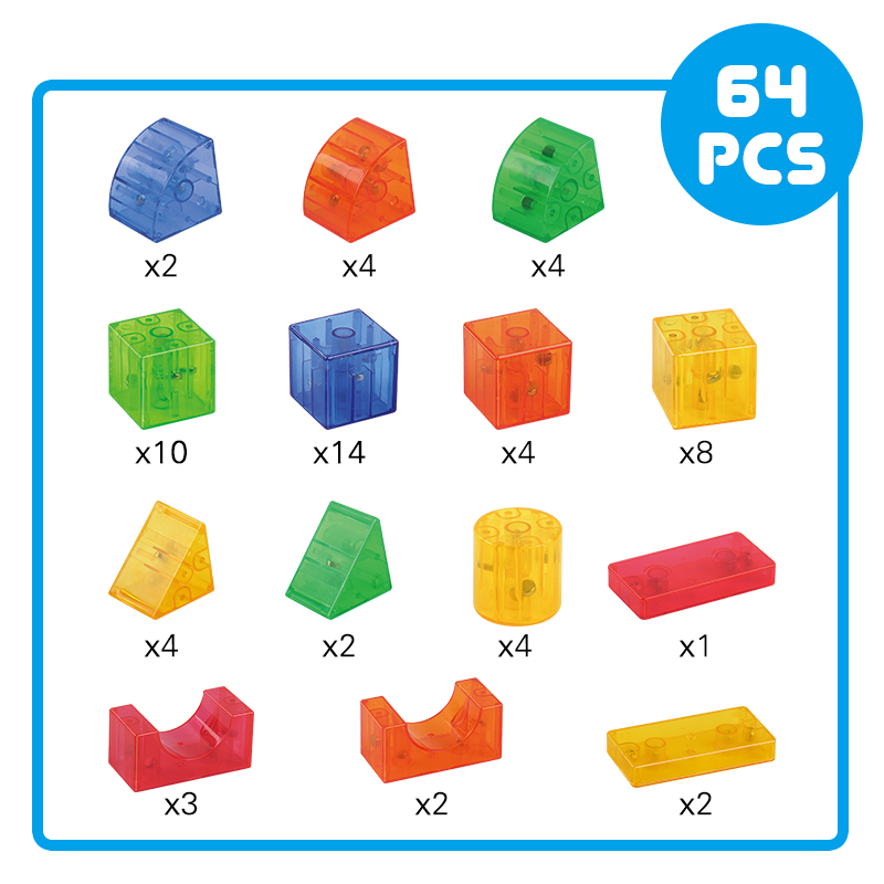 Mgnetic Cubes Clear Color 64pcs